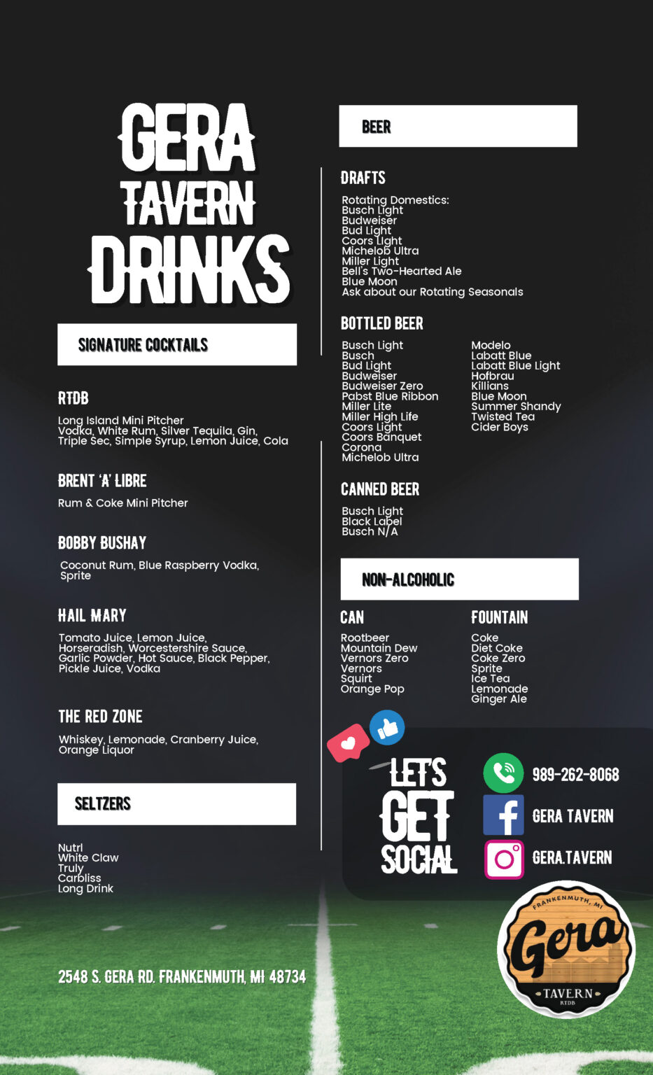 Menu – Gera Bar